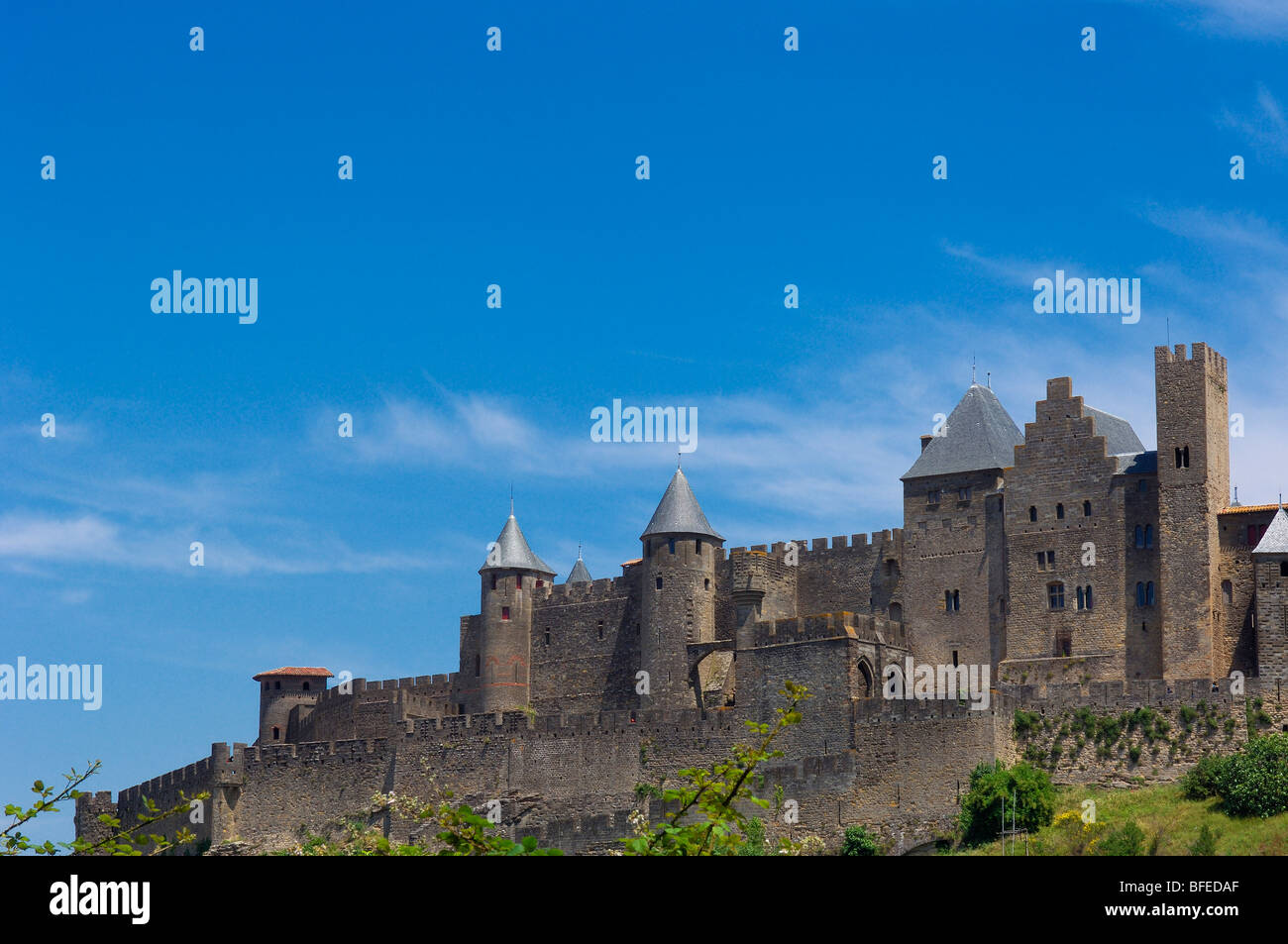 La Cité , Carcassonne medieval fortified town. Aude, Languedoc ...