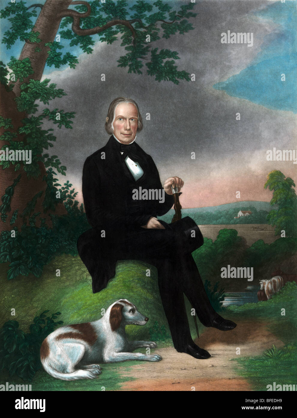 Portrait of US statesman + orator Henry Clay (1777 - 1852) - often ...
