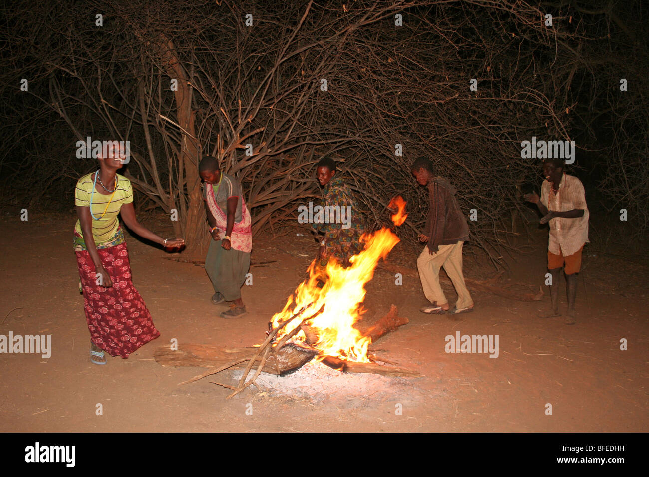 Hadza Tribe People Performing Traditional Dance, Taken near Yaeda Chini ...