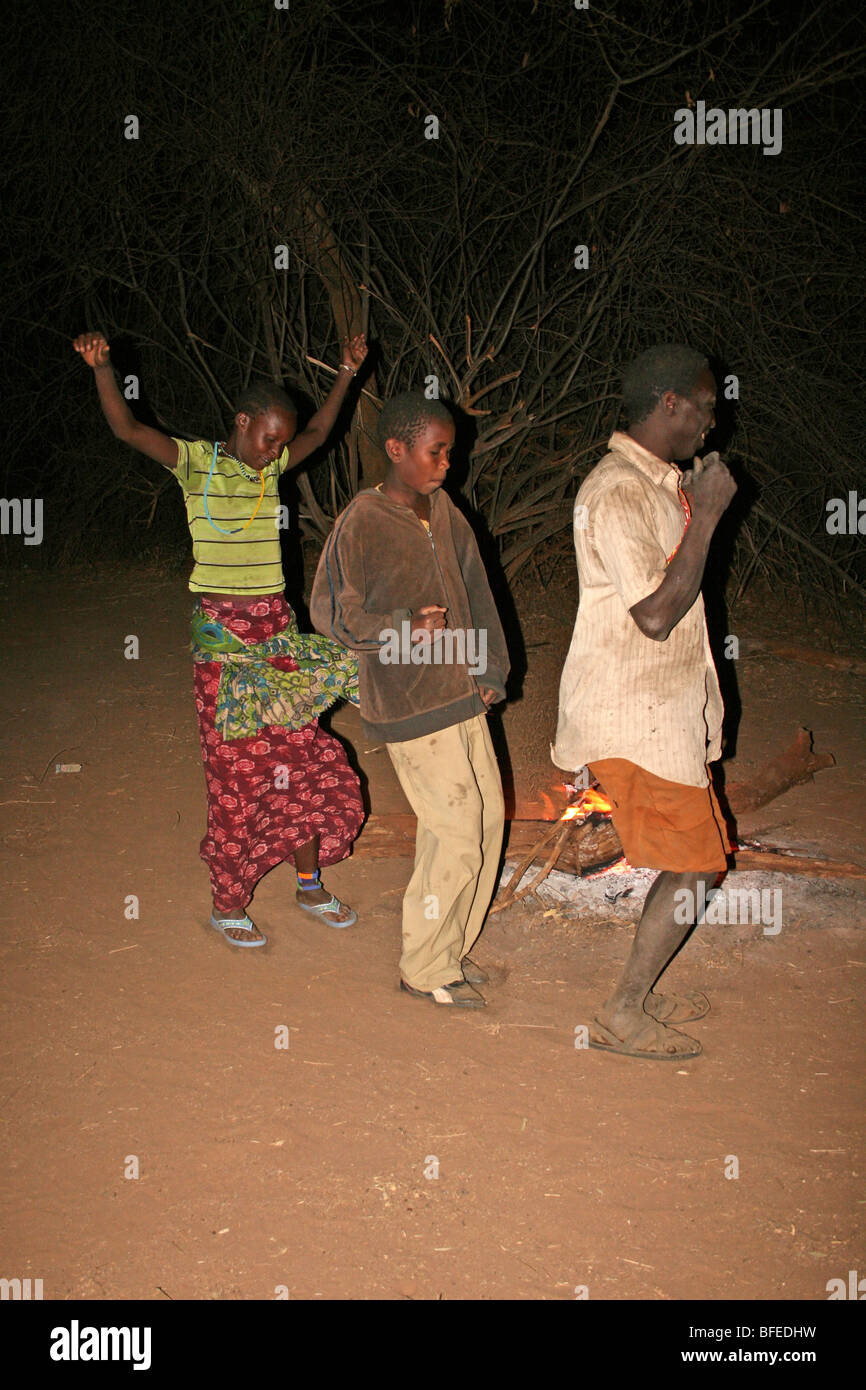 Hadza Tribe People Performing Traditional Dance, Taken near Yaeda Chini ...