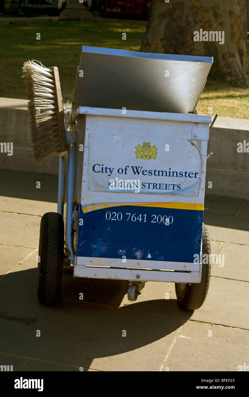 A street cleaner's cart, in London, England Stock Photo - Alamy