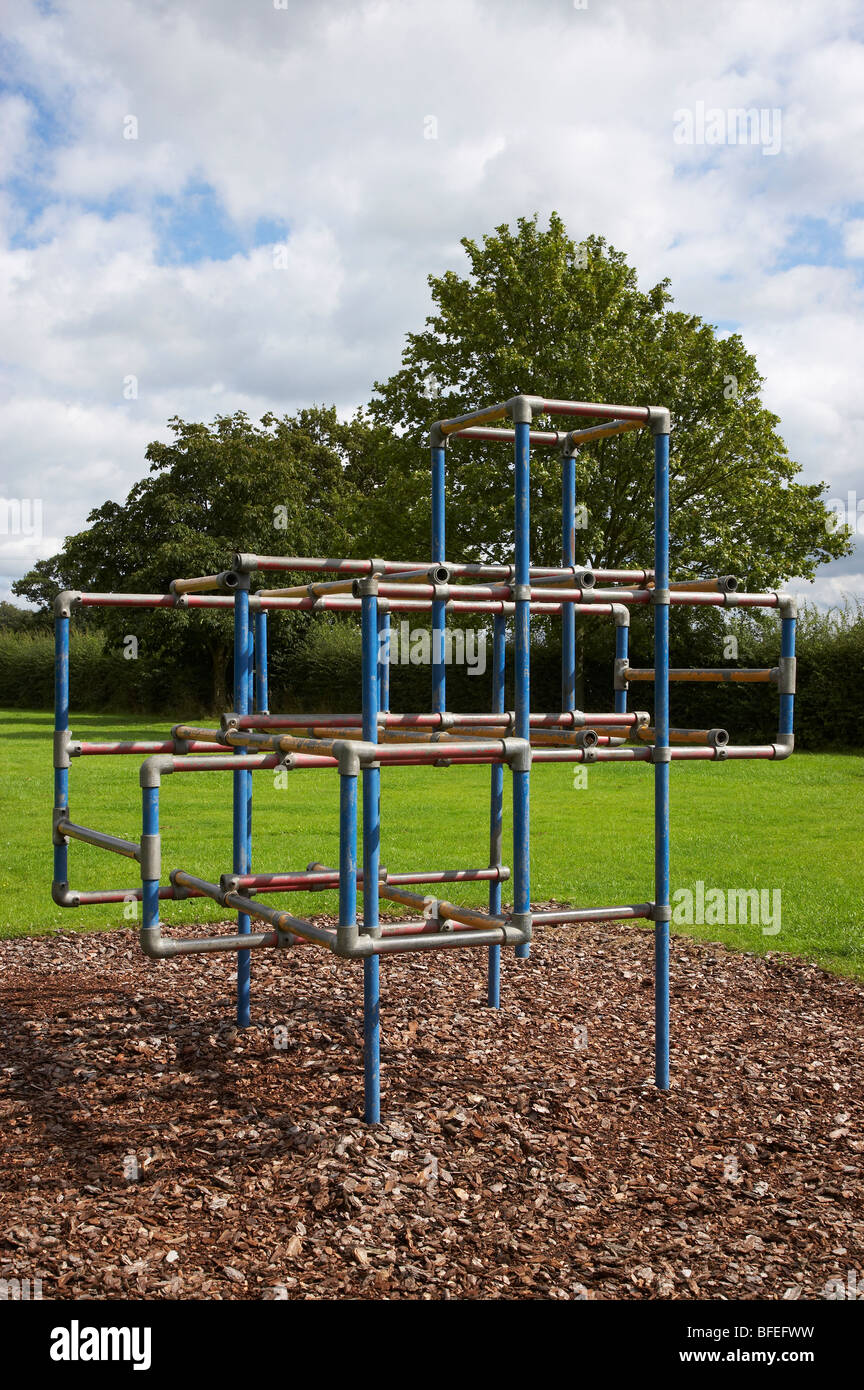Climbing frame in playground Stock Photo - Alamy