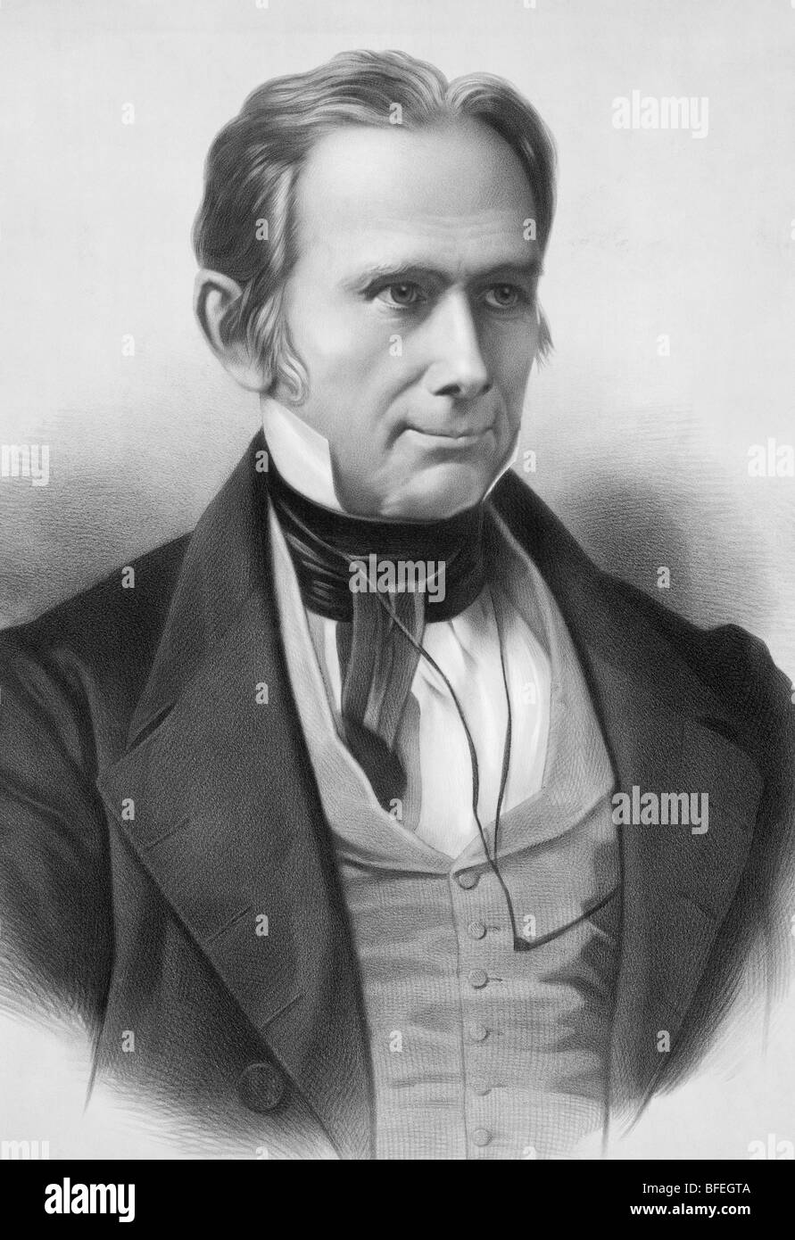 Portrait of US statesman + orator Henry Clay (1777 - 1852) - often ...