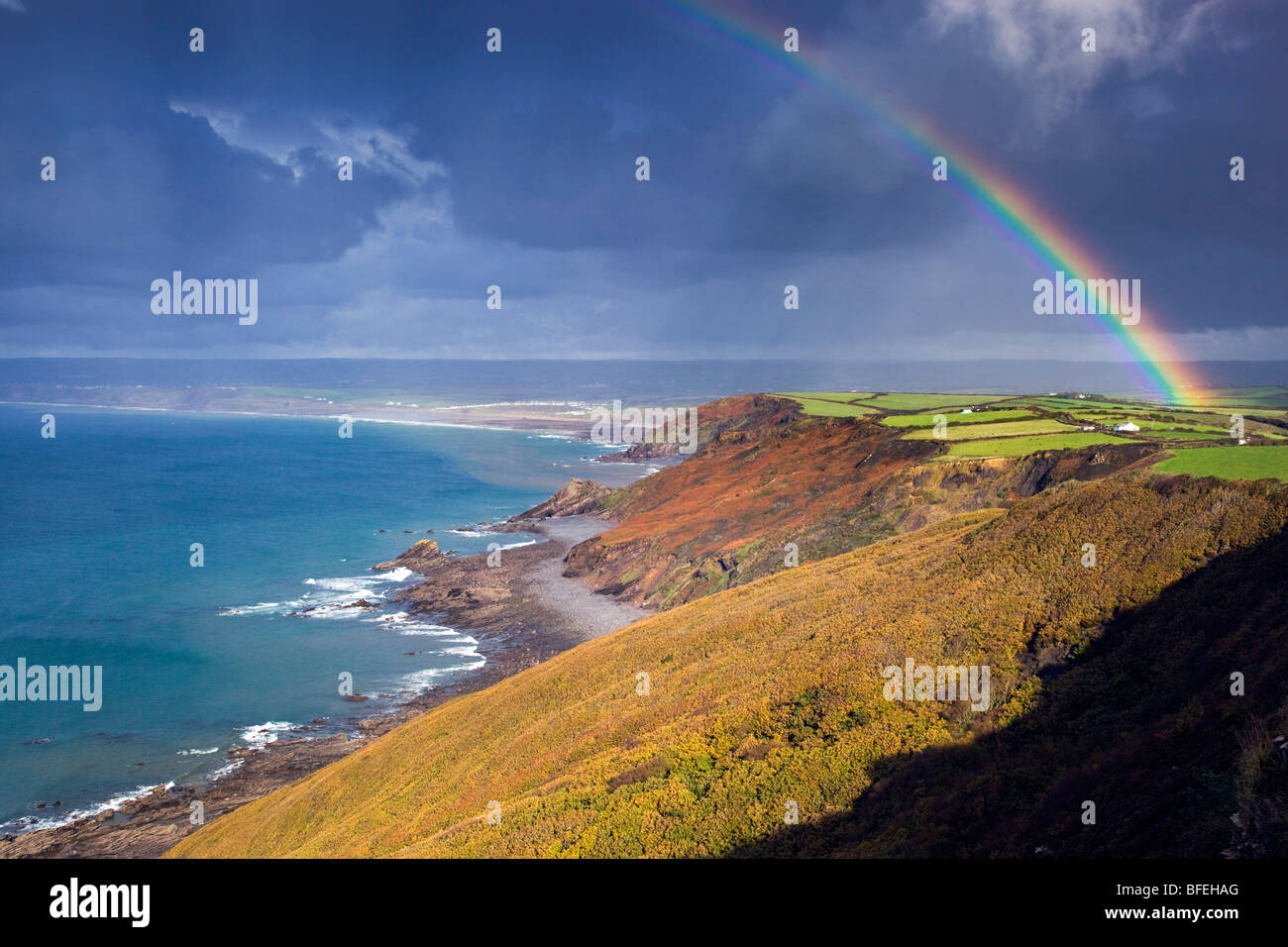 Cornwall with rainbow hi-res stock photography and images - Alamy