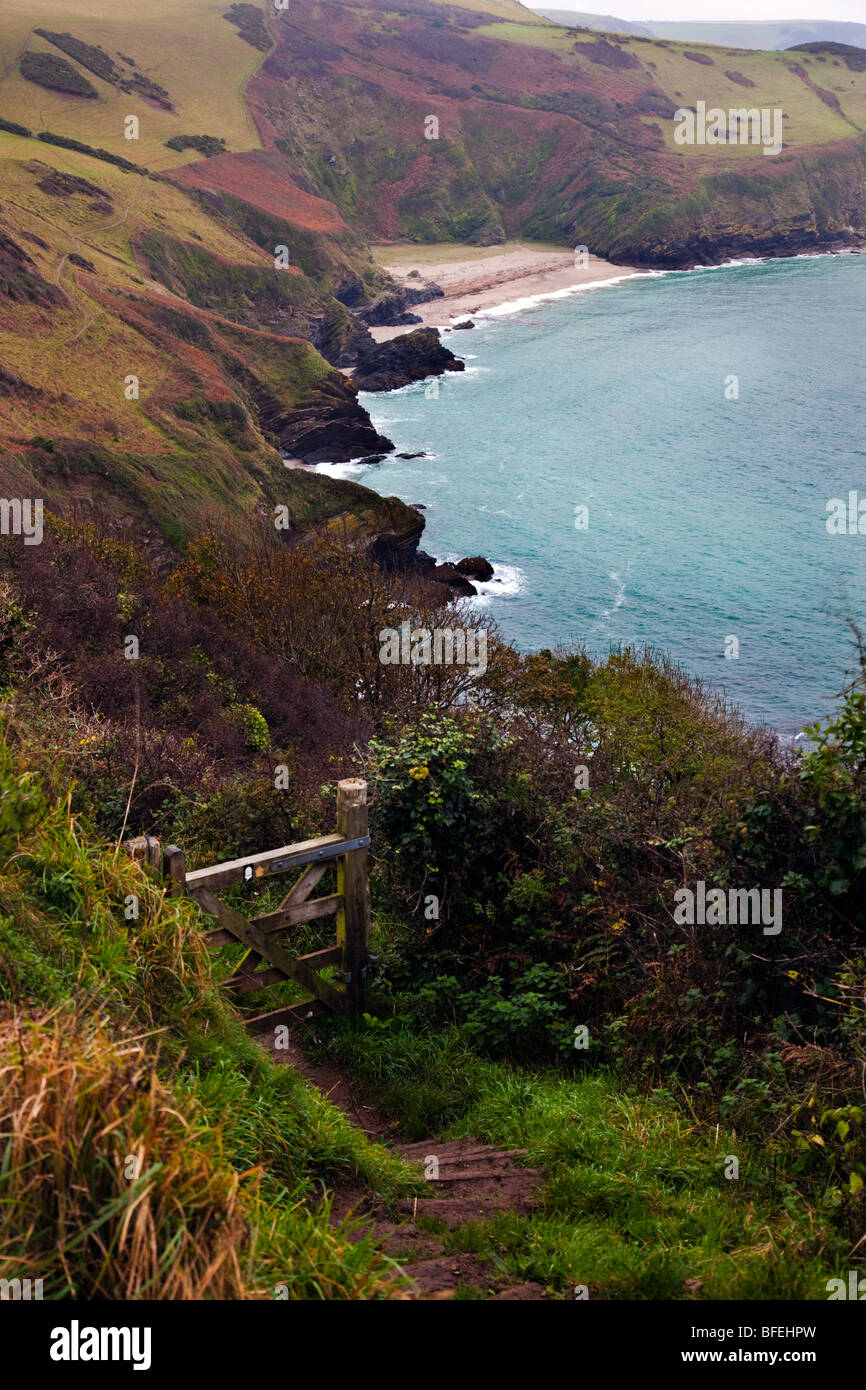 Lantic Bay; coastal footpath; Cornwall Stock Photo - Alamy