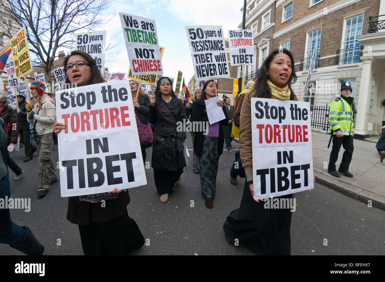 Tibet Freedom March in London on 50th anniversary of the 'Tibetan ...