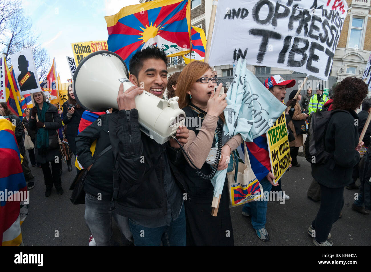 Tibet Freedom March in London on 50th anniversary of the 'Tibetan ...