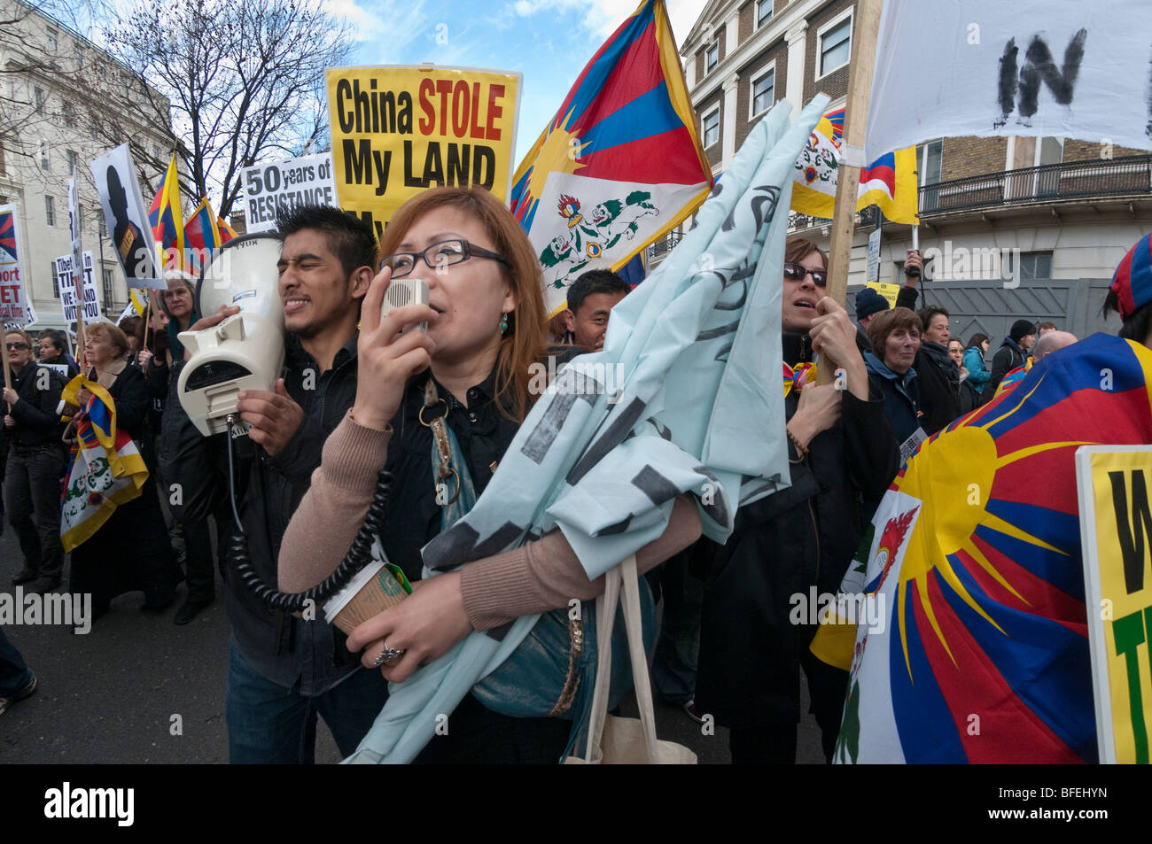 Tibet Freedom March in London on 50th anniversary of the 'Tibetan ...