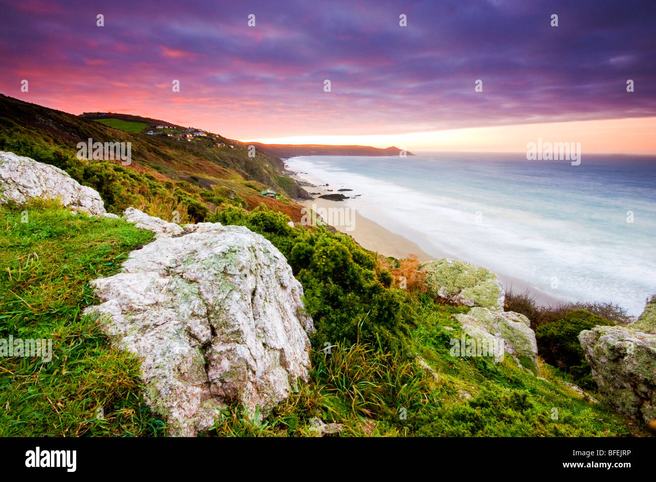 Sunrise over Rame Head Stock Photo - Alamy