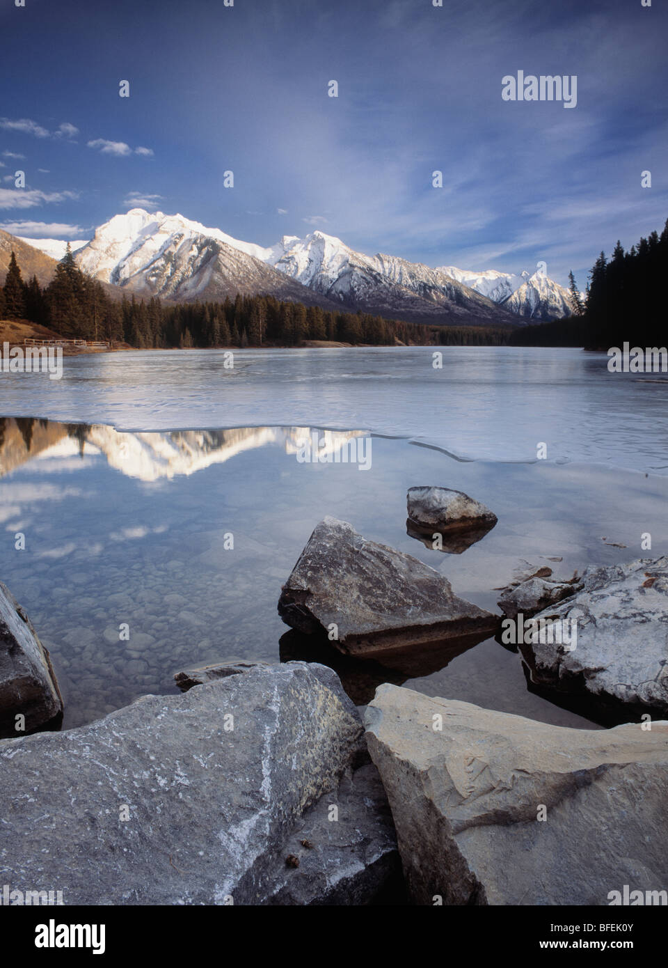 Johnson Lake and the Fairholme Range, Banff National Park, Alberta ...