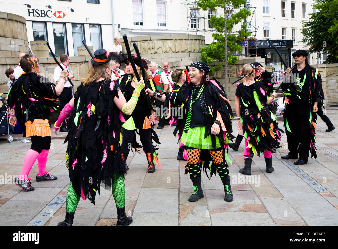 Colorful Modern Morris Dancers at the Two Rivers Folk Festival ...