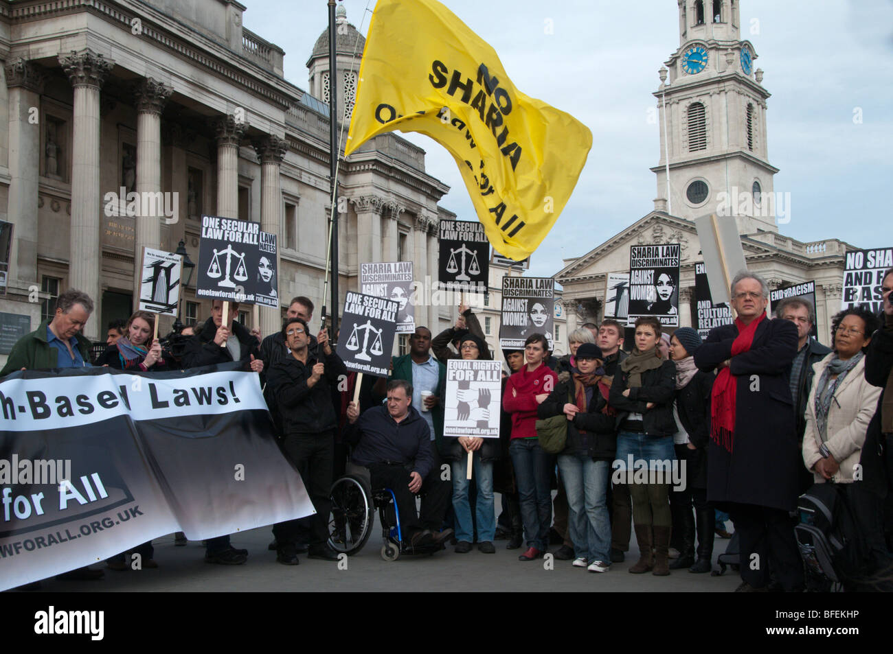 One Law For All - No Sharia Law in Britain rally Stock Photo - Alamy
