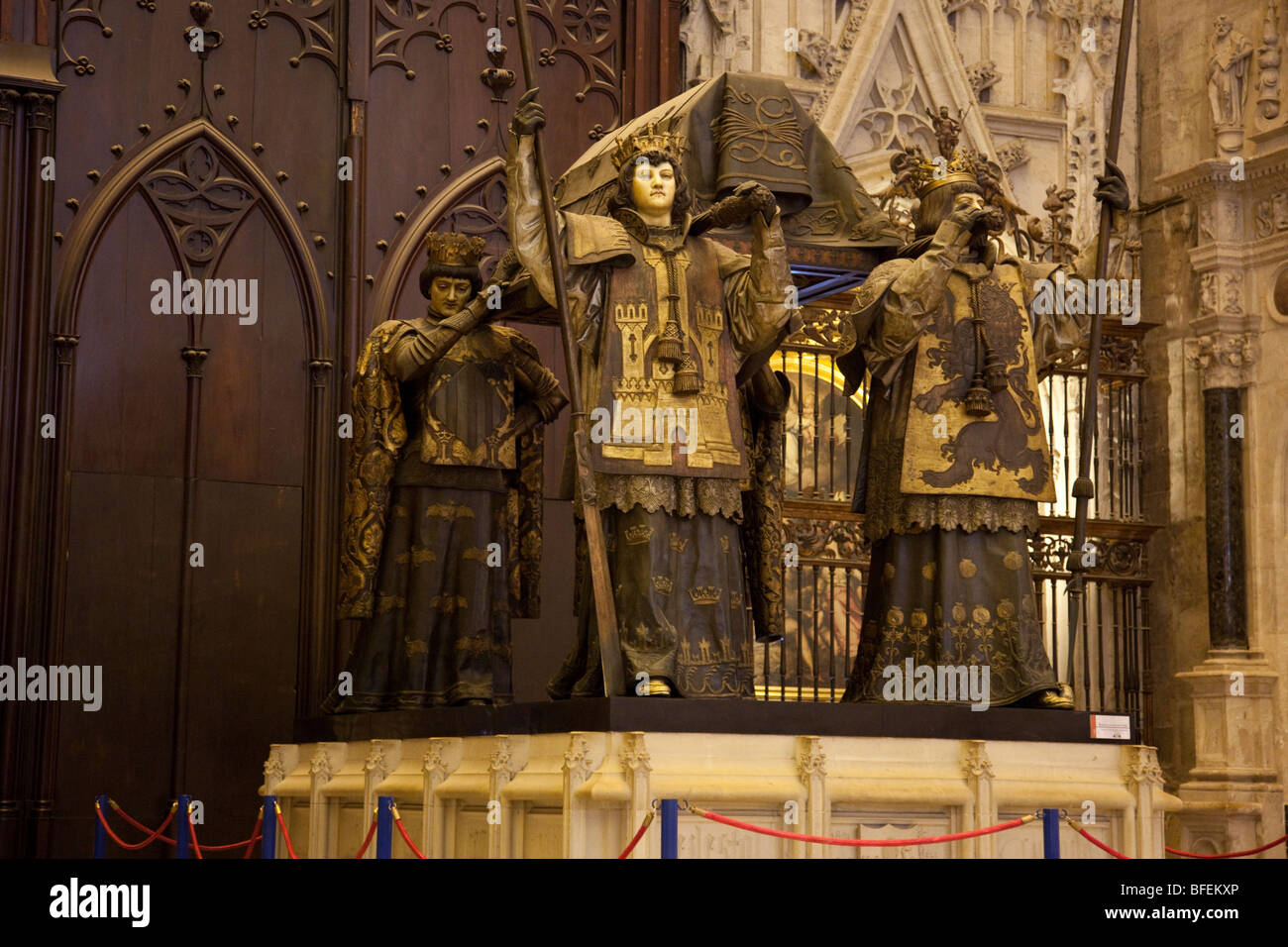 Tomb of Christopher Columbus in the Cathederal of Seville Stock Photo ...