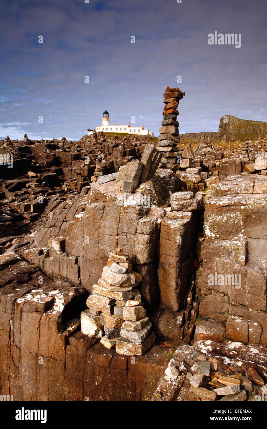 Neist point lighthouse and rock sculptures,Duirinish,Isle of Skye ...