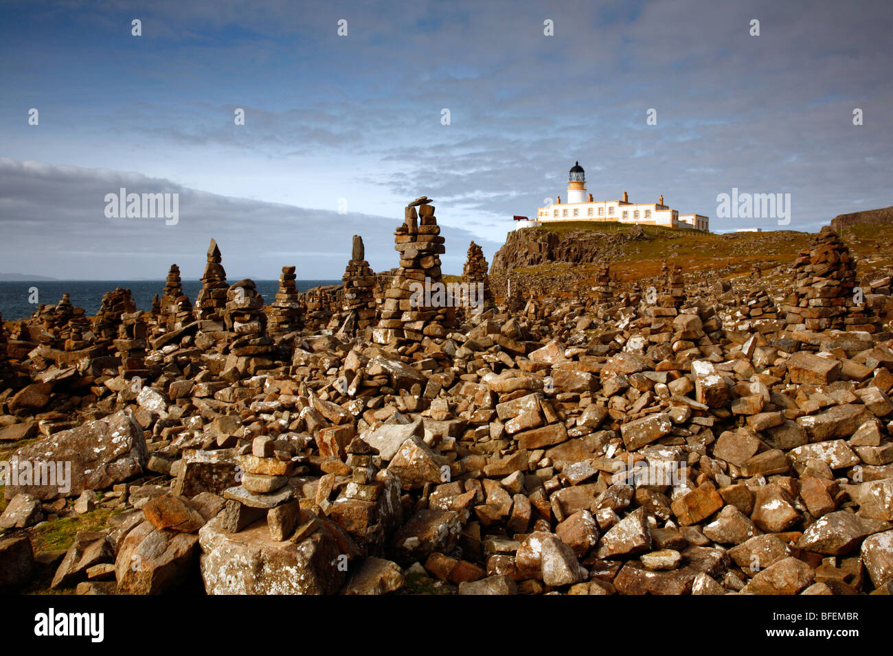 Neist point lighthouse and rock sculptures,Duirinish,Isle of Skye ...