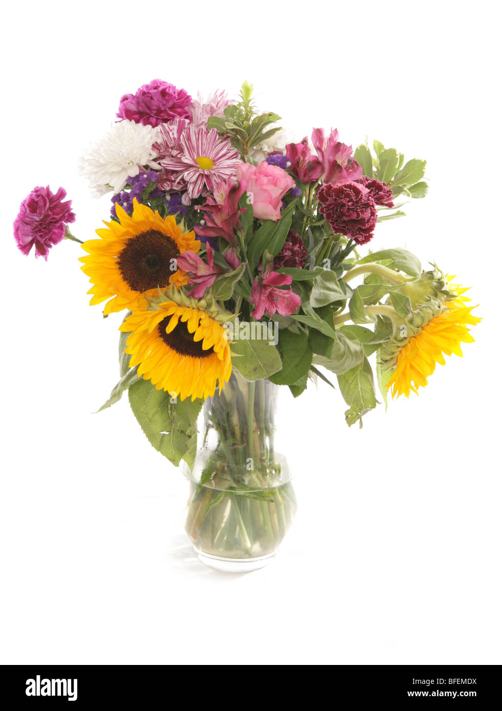 vase of mixed flowers Studio Stock Photo - Alamy