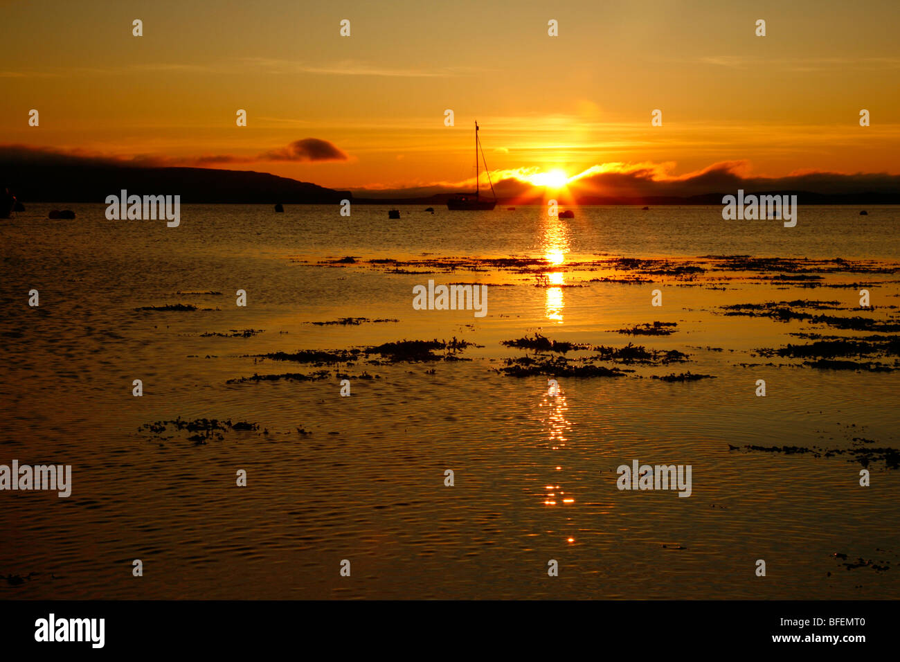 Beautiful sunset at Stein,Isle of Skye,inner Hebrides,highlands ...