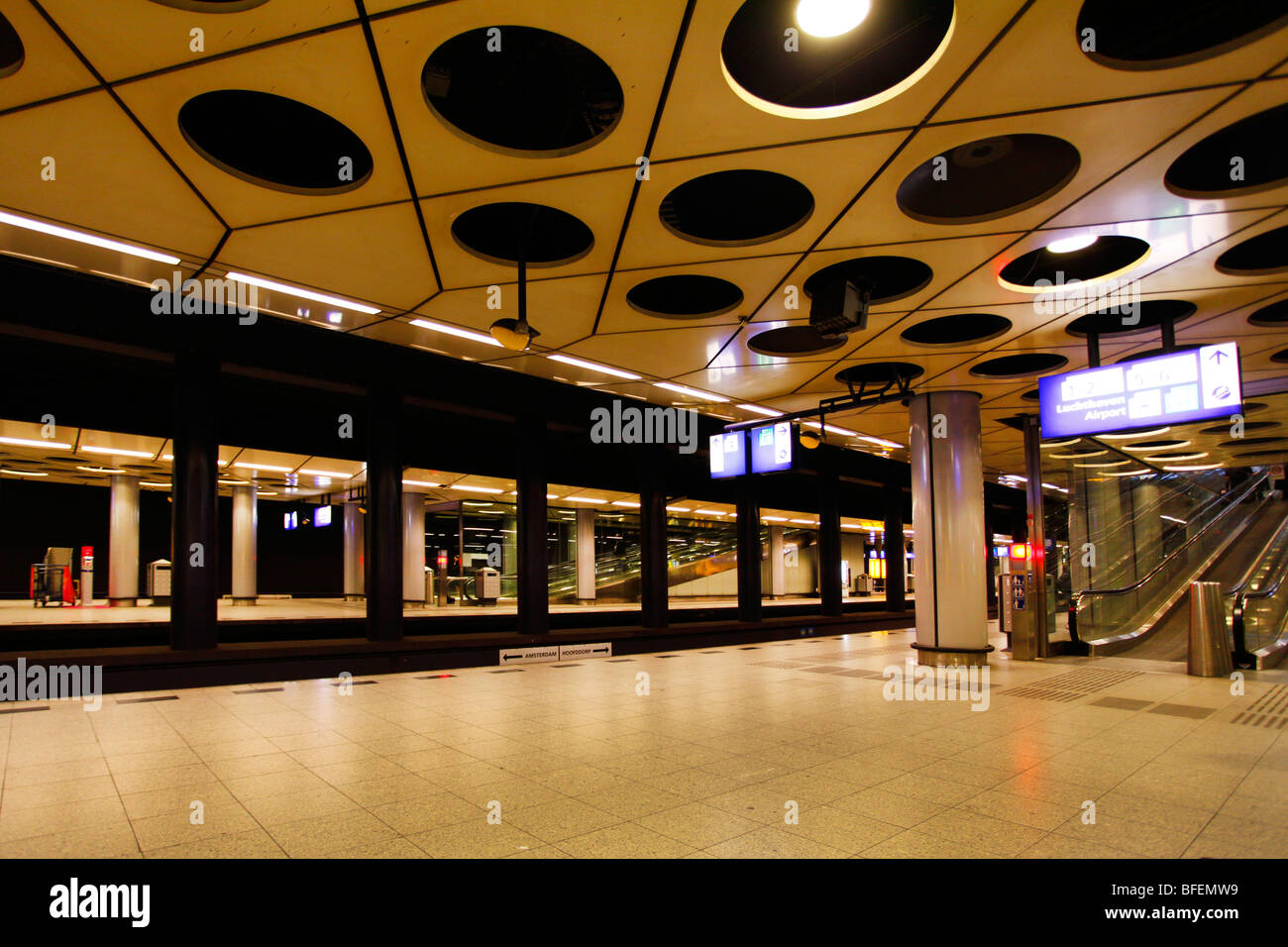 Amsterdam Airport train station Stock Photo - Alamy