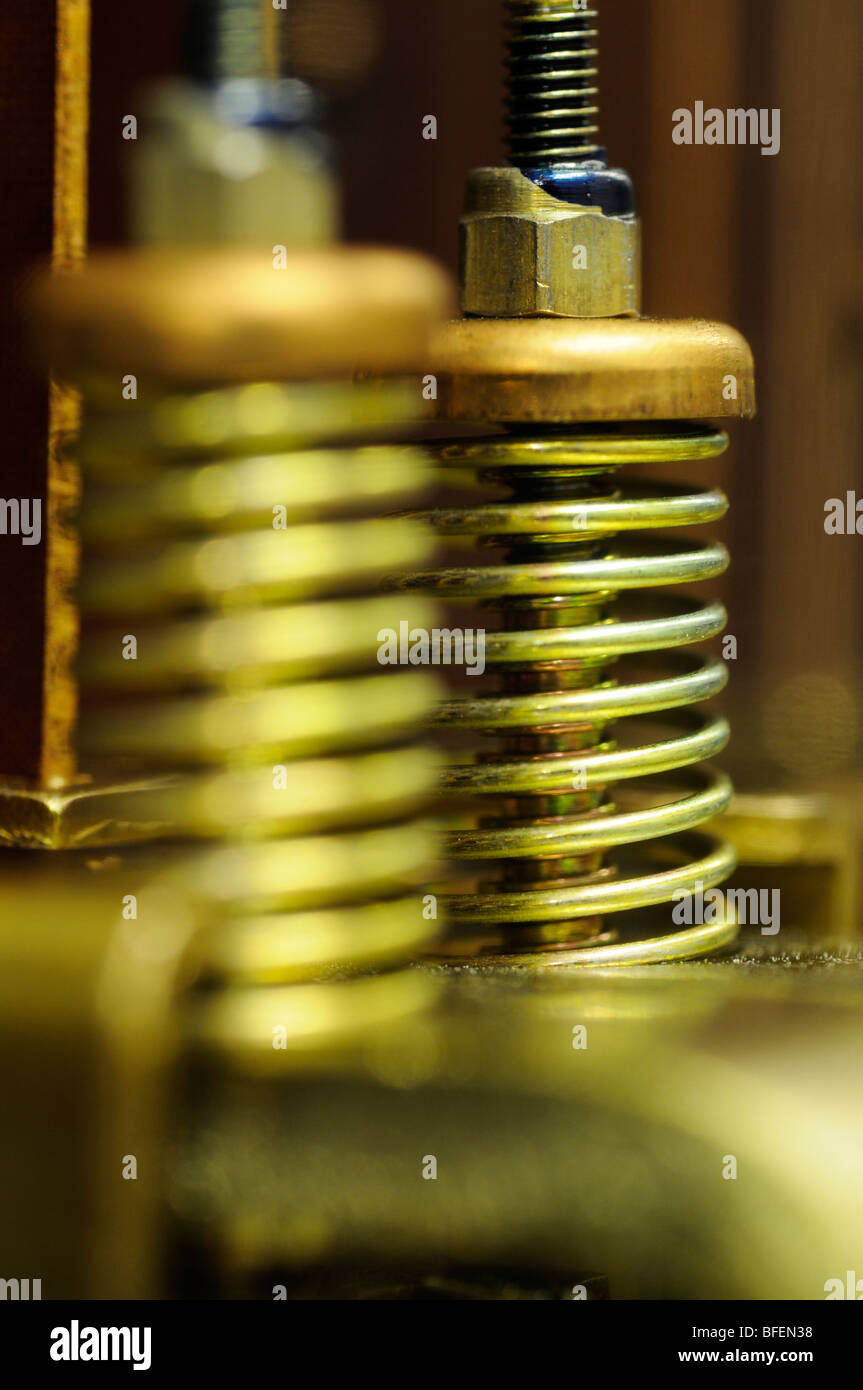 Close up of the spring mechanism inside a relay switching device Stock ...