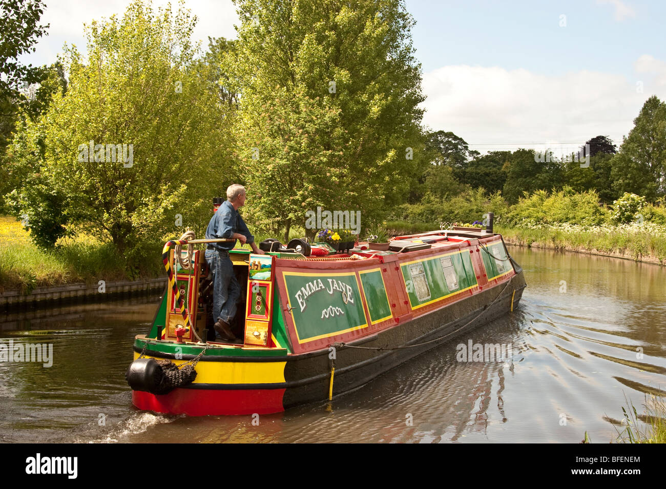 Narrowboat on the Staffs & Worcester Canal, England UK Stock Photo - Alamy