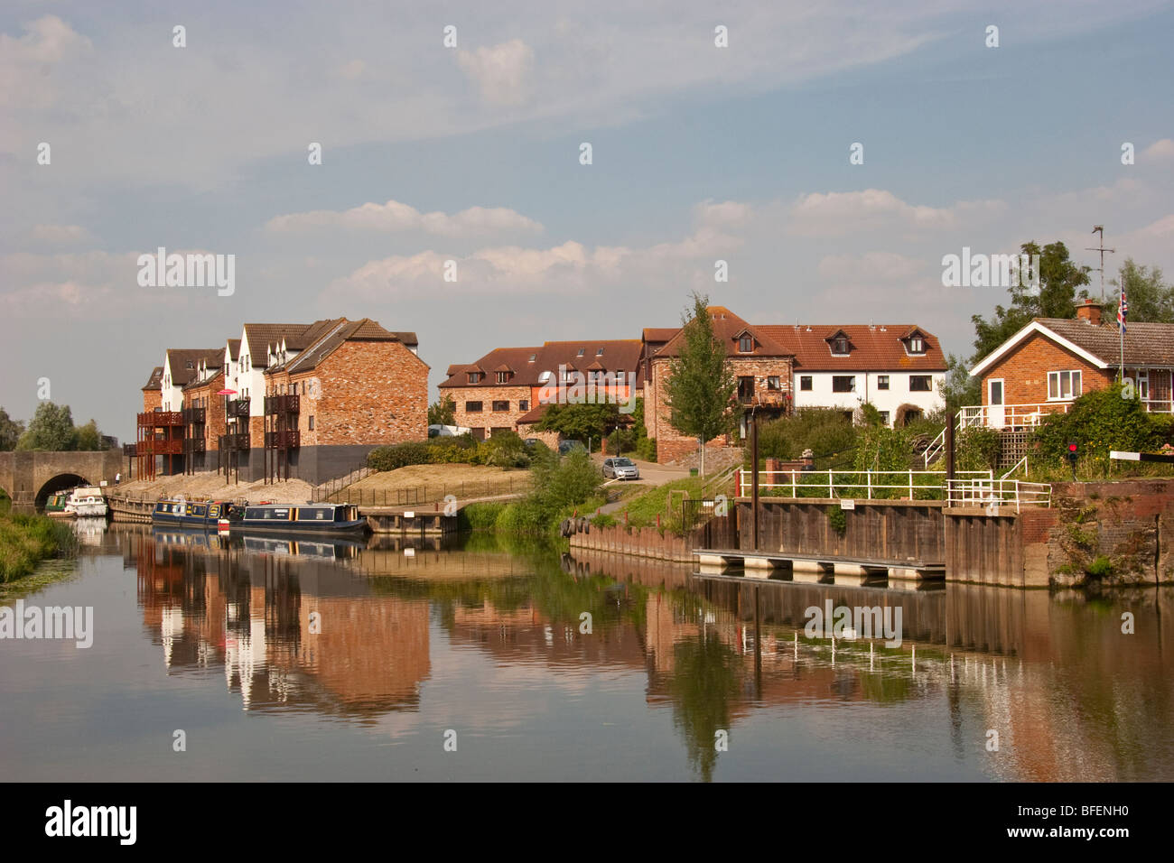 Evesham waterfront from the river Avon, England UK Stock Photo - Alamy