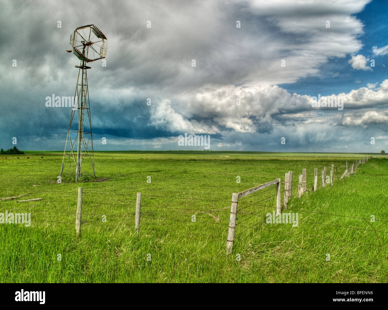 Windmill in field near cochrane hi-res stock photography and images - Alamy