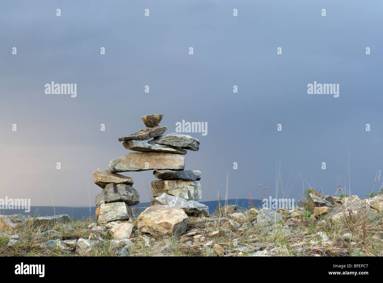 Inukshuk, Yukon Territory, Canada Stock Photo - Alamy