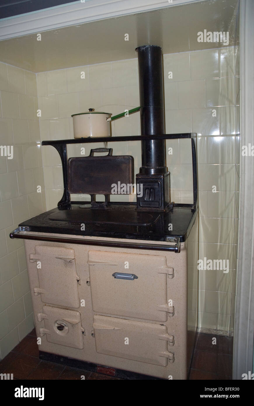 Period Aga cooking range in the Castle Museum in the City of York in ...