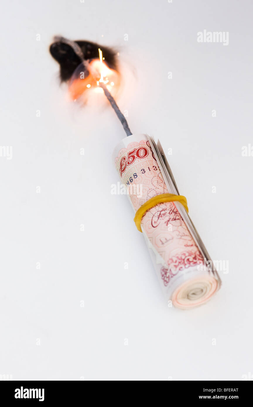 Exploding money concept Stock Photo - Alamy