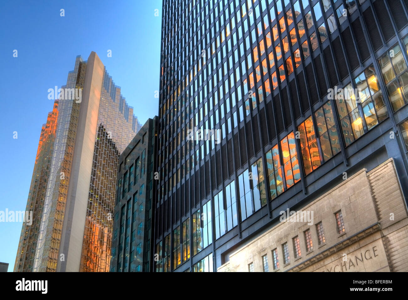 Evening in the financial district, Toronto, Ontario, Canada Stock Photo ...