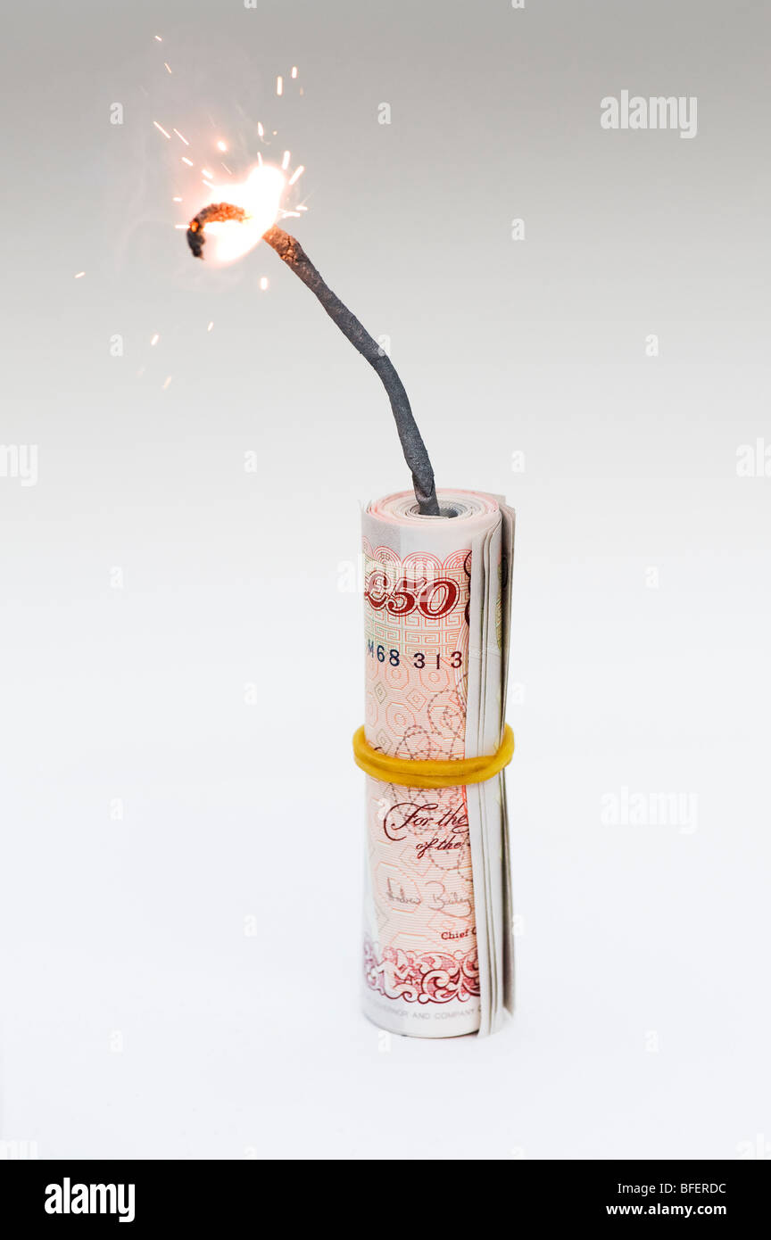 Exploding money concept Stock Photo - Alamy