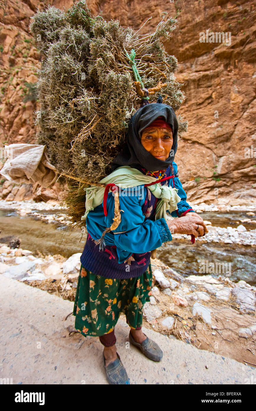 Woman Carrying Heavy Load