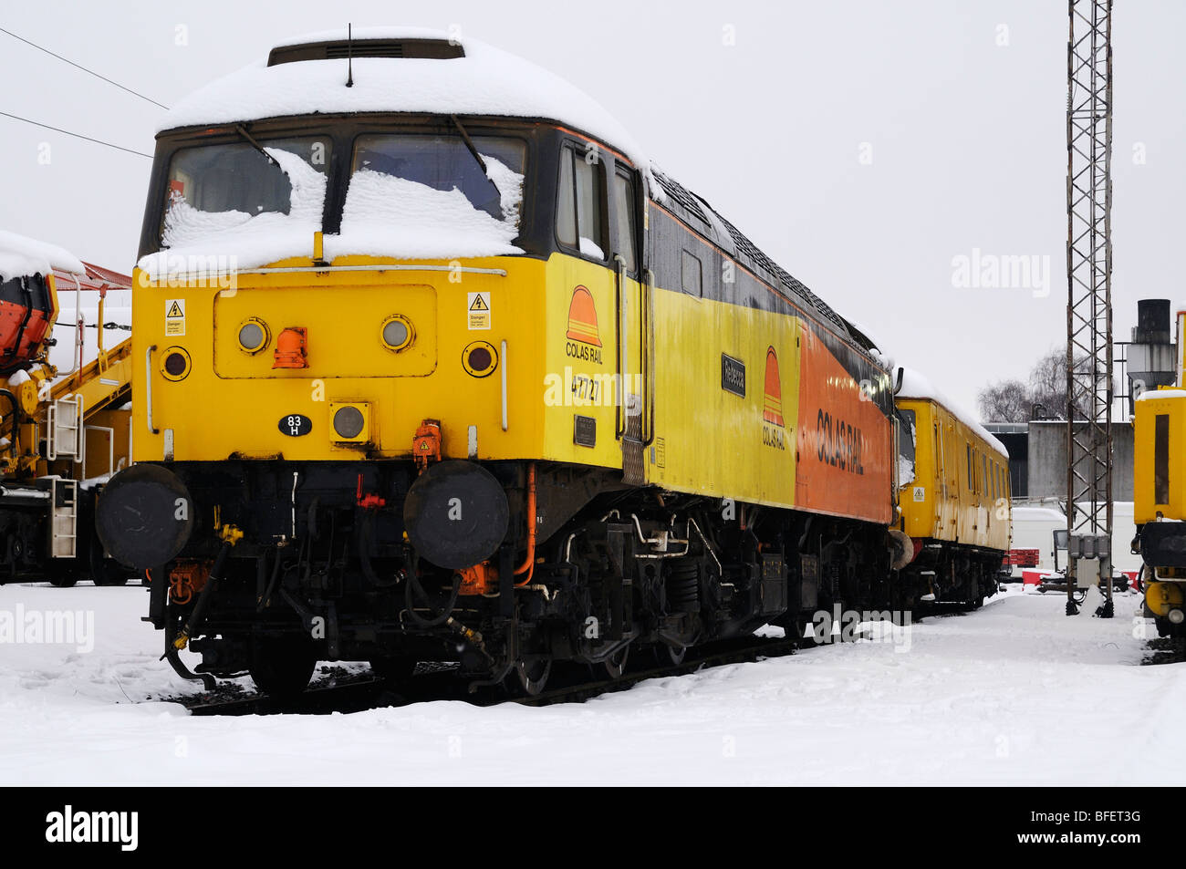 Colas Class 47 in the snow Stock Photo - Alamy