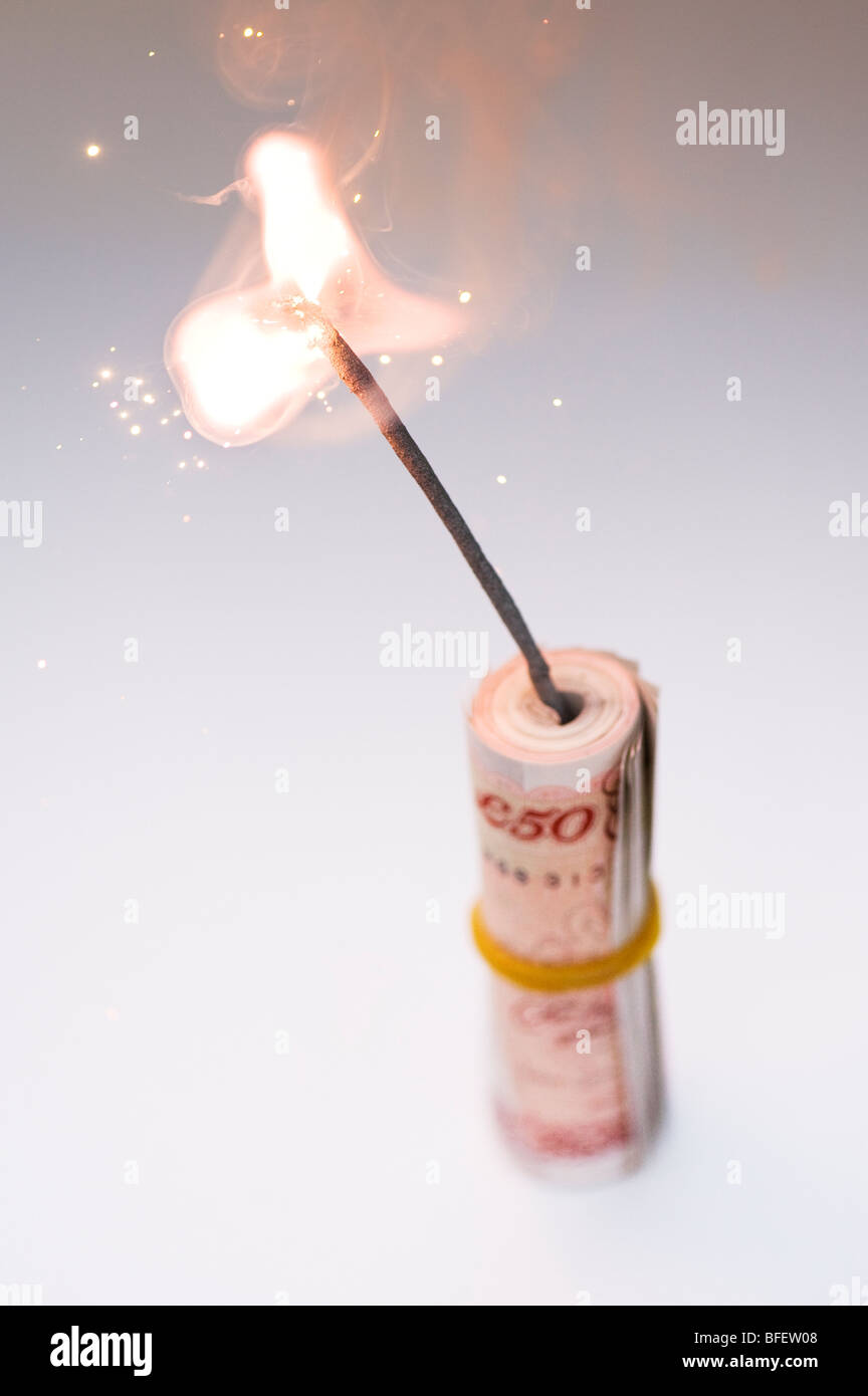 Exploding money concept Stock Photo - Alamy