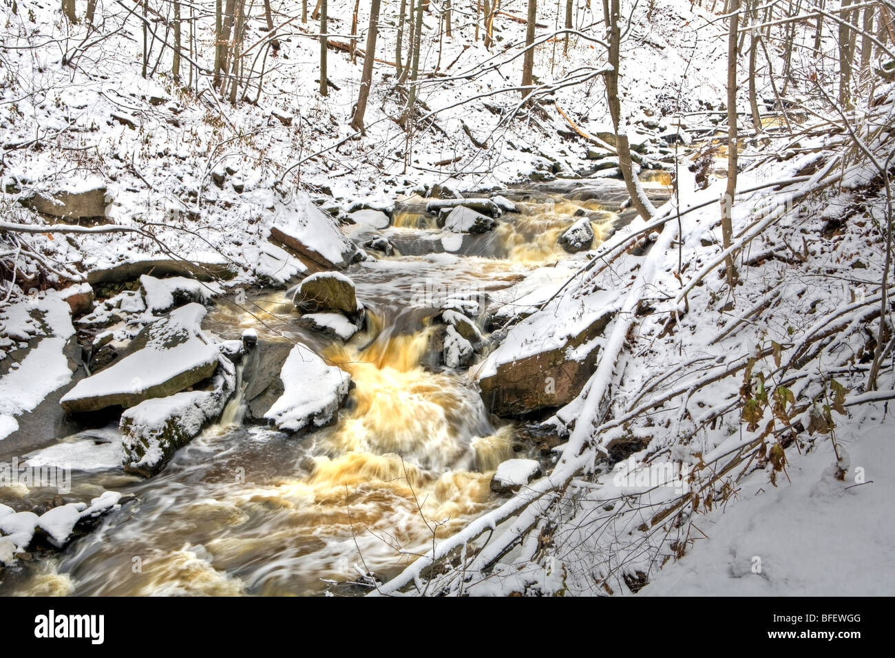 Grindstone Creek in winter, Bruce Trail, Niagara Escarpment, Hamilton ...