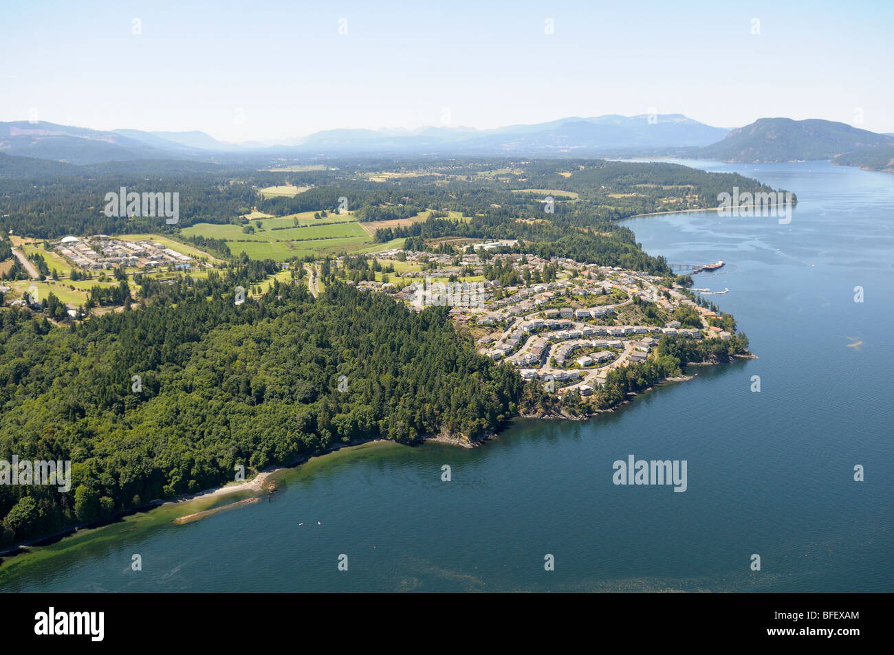Aerial photograph of Arbutus Ridge, Vancouver Island, British Columbia ...