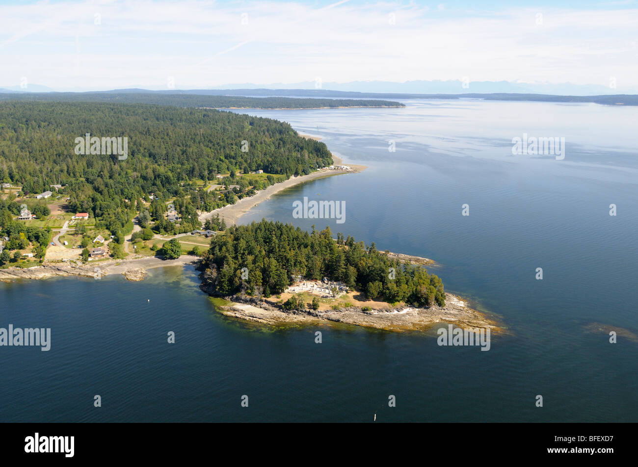 Looking north to Yellow Point, Vancouver Island, British Columbia ...