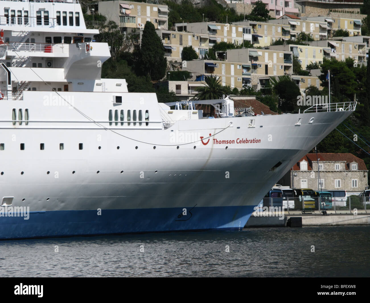 Thomson Celebration Cruise Ship in dock in Dubrovnik Croatia Stock ...