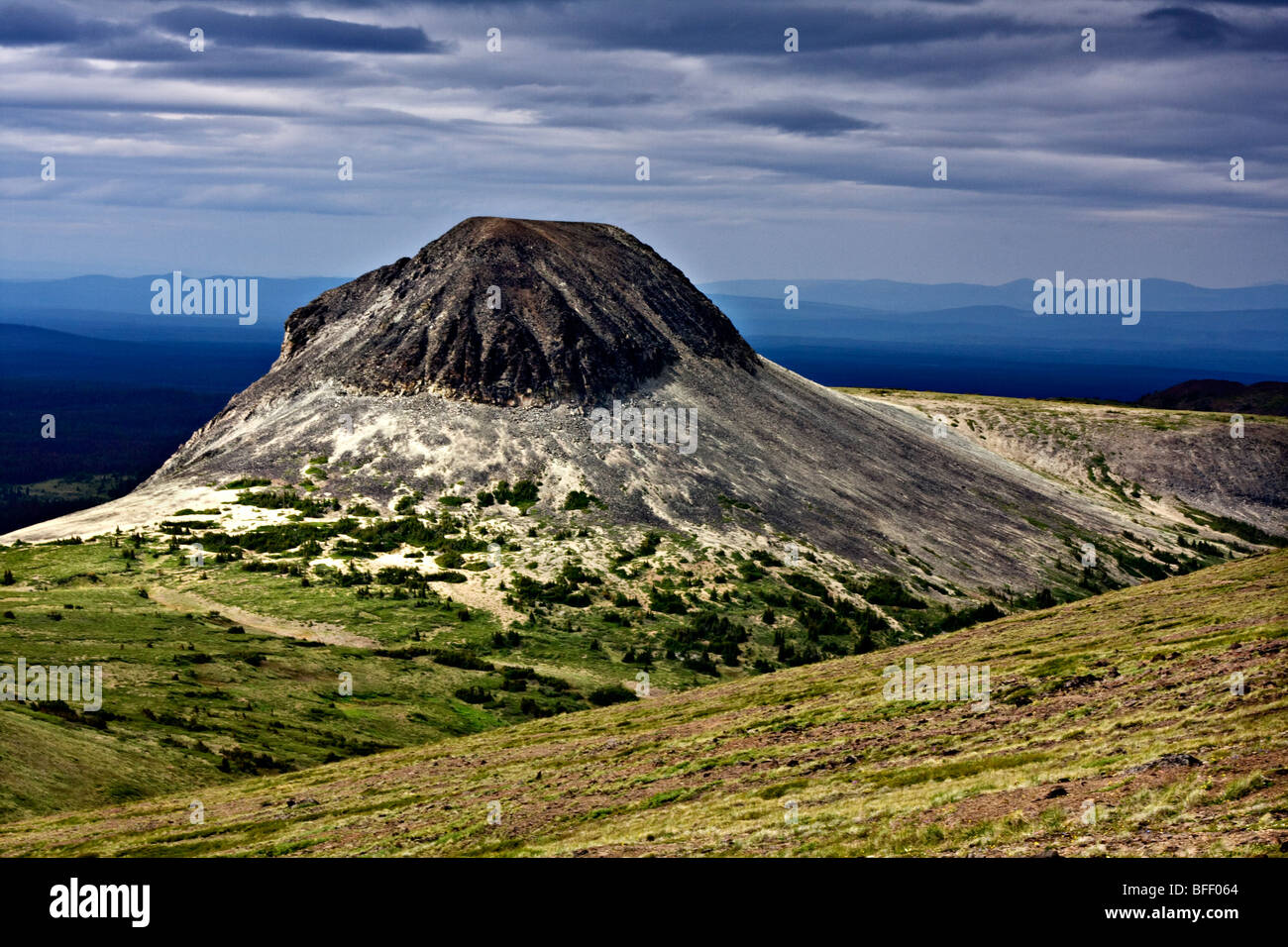 Volcanic cone in the Itcha Mountains in the Chilcotin region of British ...