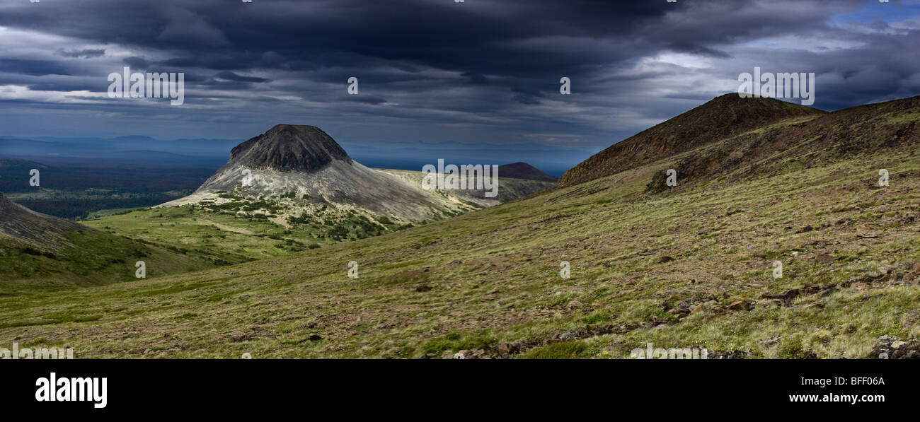 Volcanic cone in the Itcha Mountains in the Chilcotin region of British ...