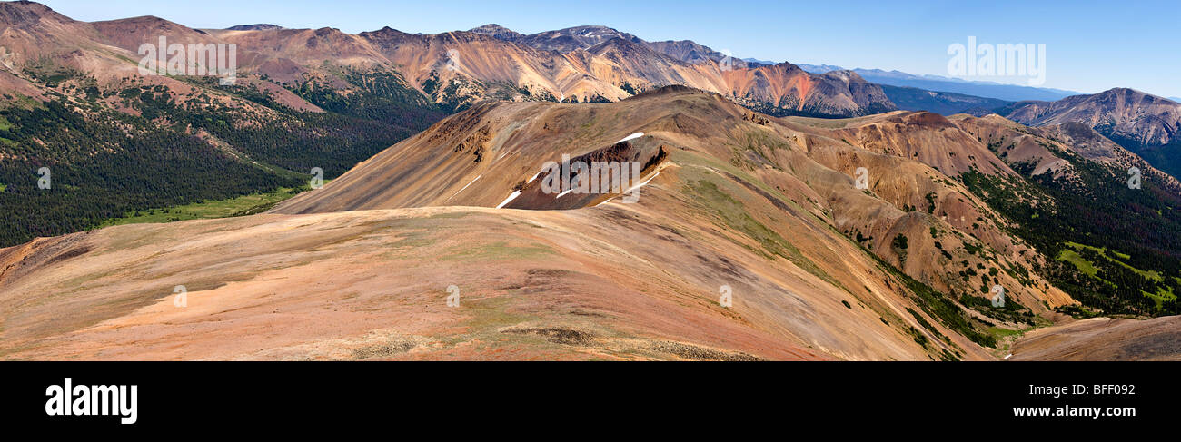 panorama of the Rainbow Range in Tweedsmuir Park in British Columbia ...