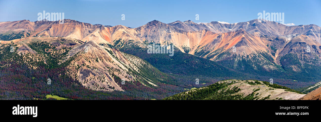panorama of the Rainbow Range in Tweedsmuir Park in British Columbia ...