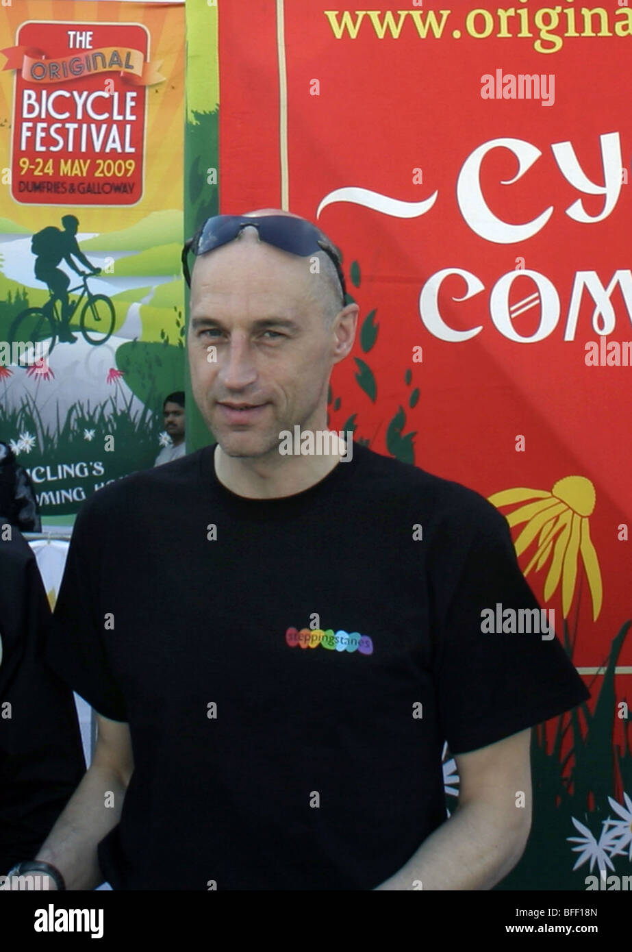 Legendary cyclist Graeme Obree at the 2009 Original Bicycle Festival ...