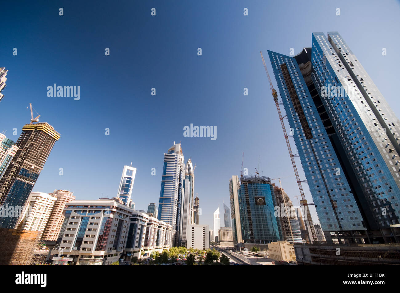 Sheikh Zayed Road architecture, Dubai, UAE Stock Photo - Alamy