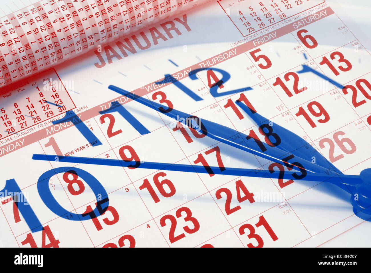Calendar and Clock Stock Photo - Alamy