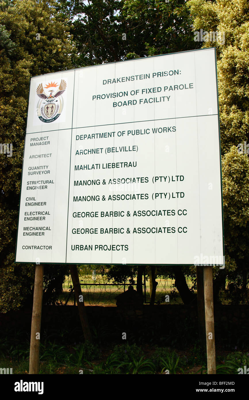 Drakenstein Prison Information Board, Drakenstein, West Cape, South ...