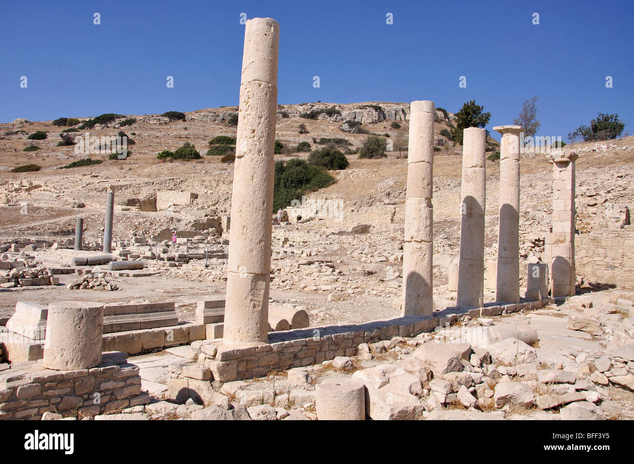 Marble columns, The Agora, ancient Amathos, Ayios Tykhonas, Limassol ...