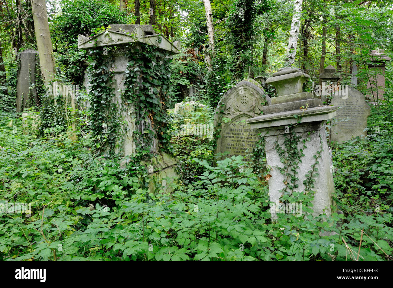 Headstones, Abney Park Cemetery, Stoke Newington Hackney London England ...