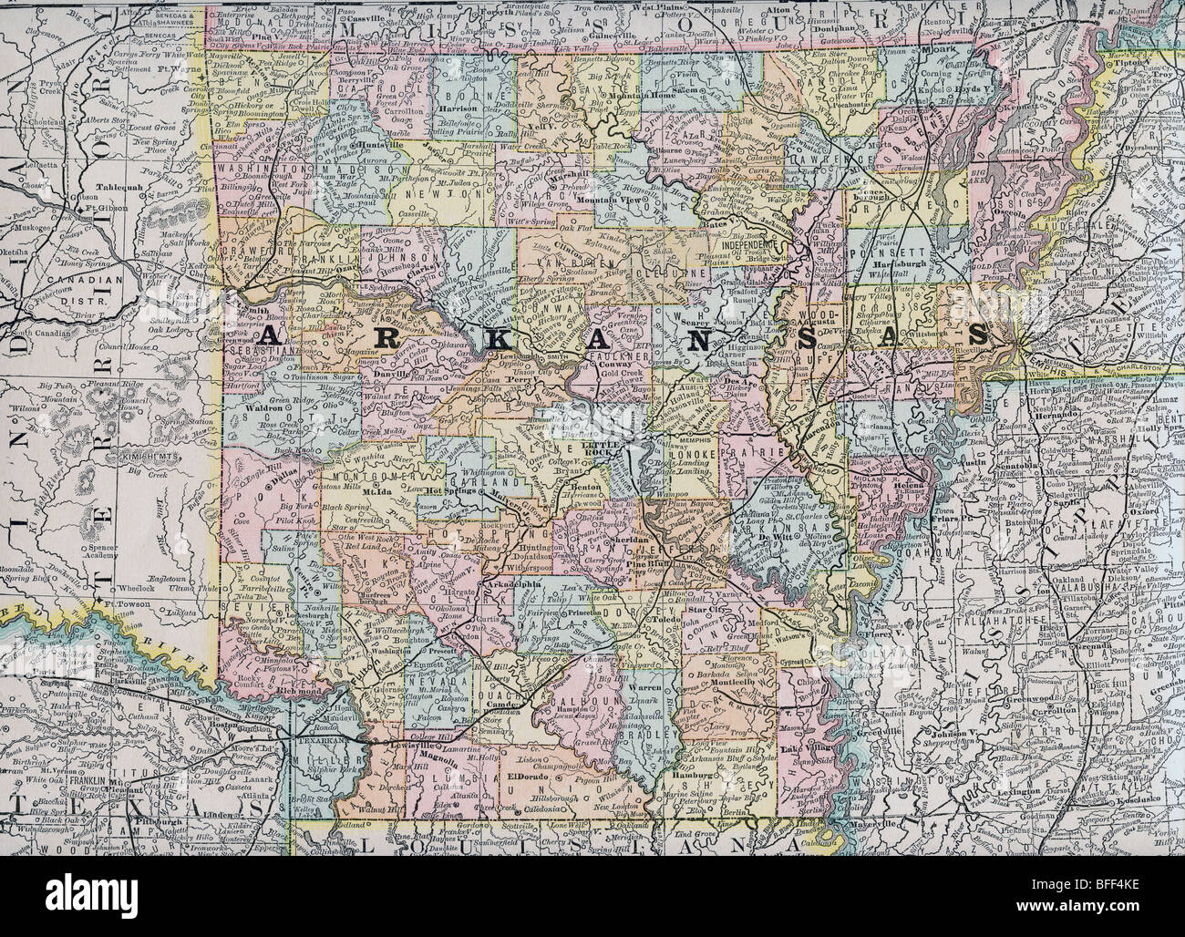 Map of arkansas hi-res stock photography and images - Alamy