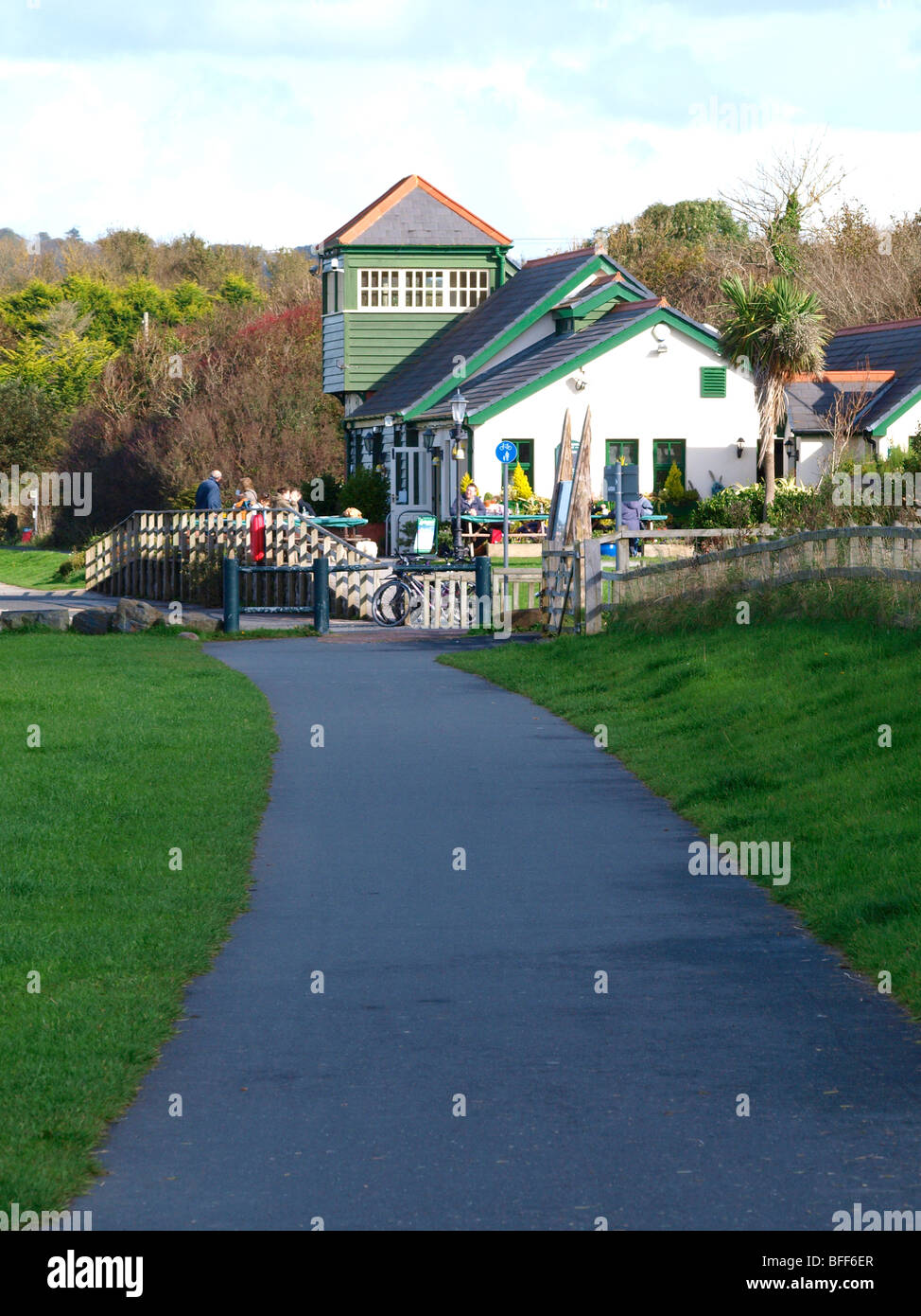 Fremington railway station, now used as café on the Tarka Trail, Devon ...